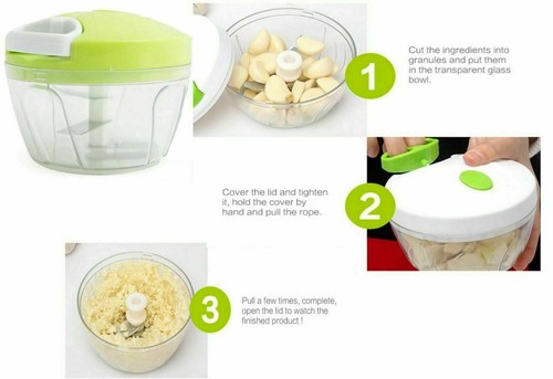 Pull Cord Food Processor Chopper Hand Held Pulling Vegi Slicer Kitchen ...