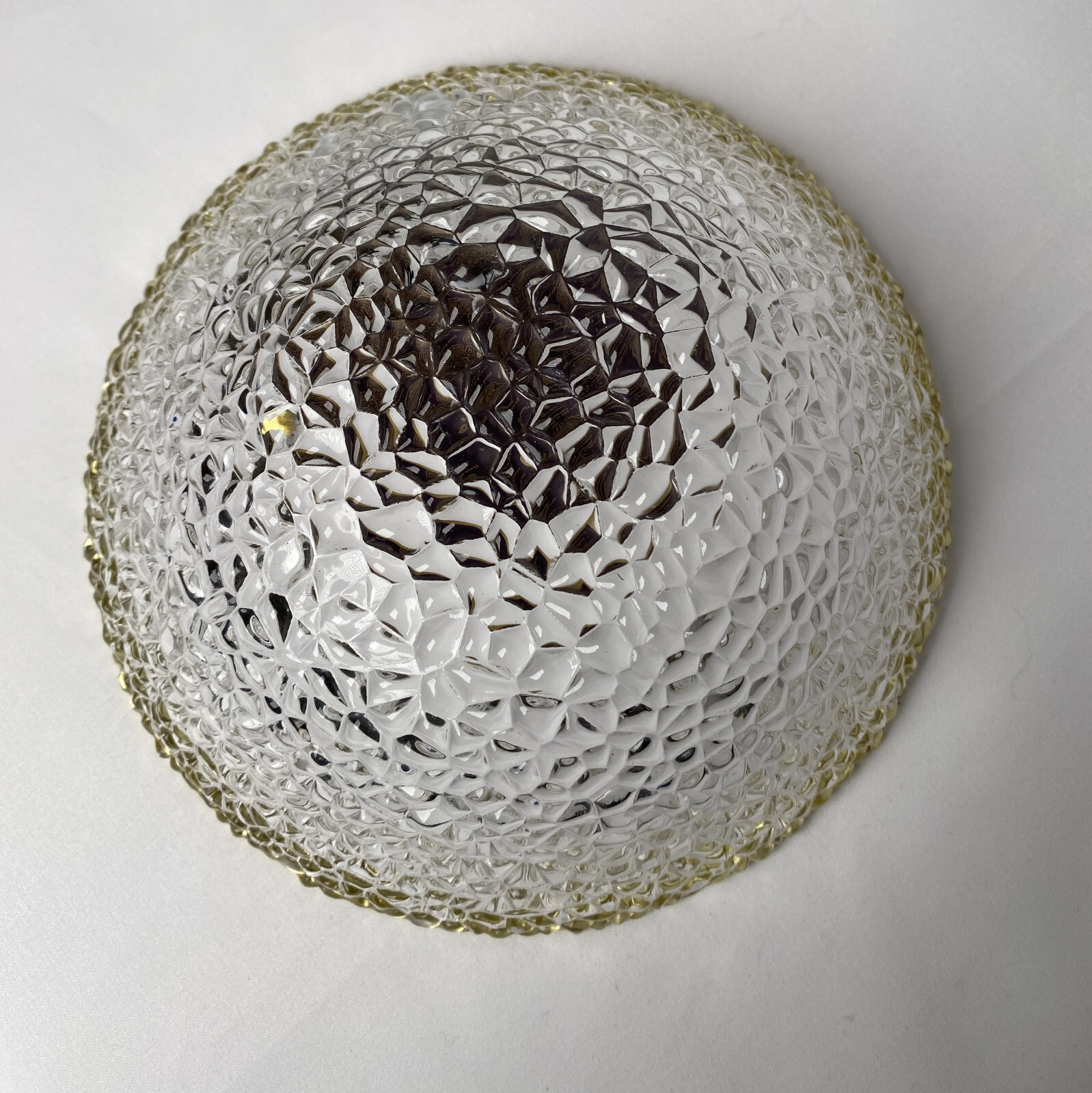 NEW Artistic Accents Pebble Glass Bowl Made In Turkey Gold Trim Candy ...