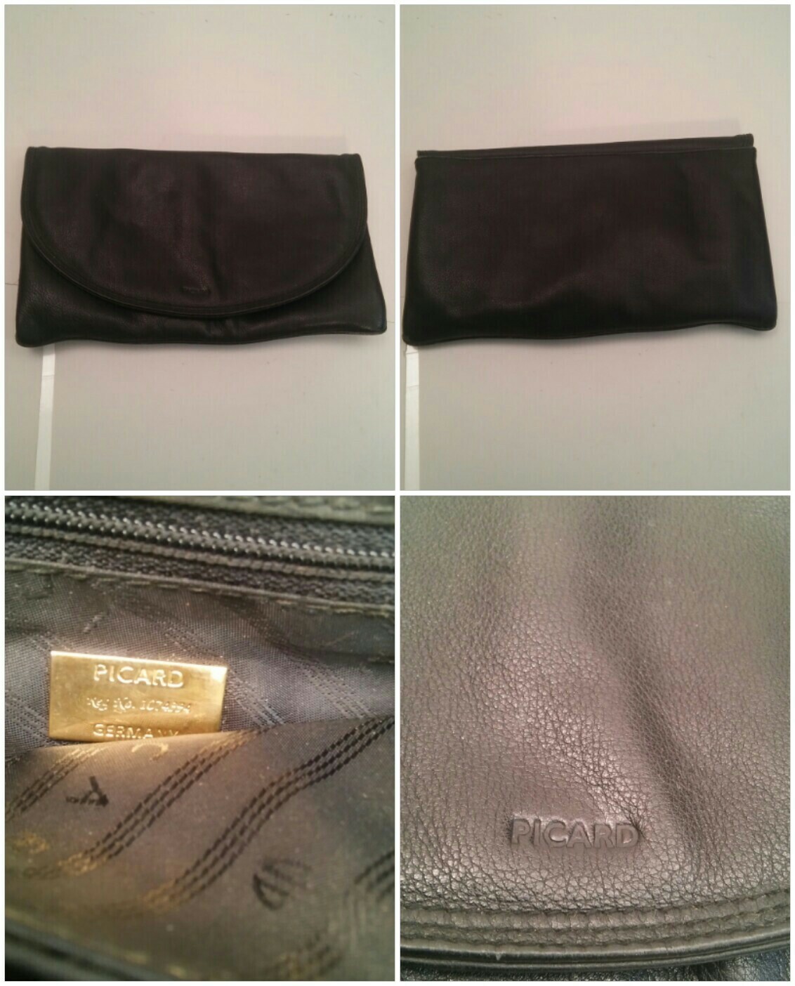 Black Picard Germany Leather Purse Clutch Handbag Vintage? | eBay