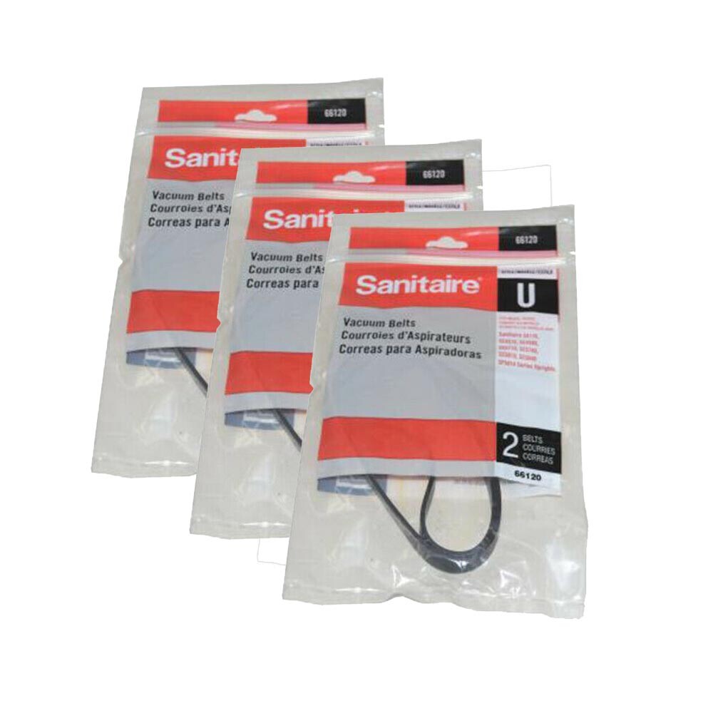 Fits For Eureka Fits For Sanitaire 66120, STYLE U Vacuum Flat Belt 6Pk ...