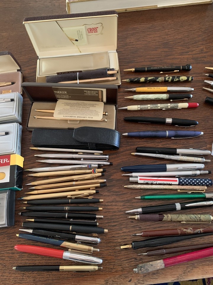 Lot of Approx. 60 Vtg Antique Pens, Pencils, Fountain Pens, Rolled Gold ...