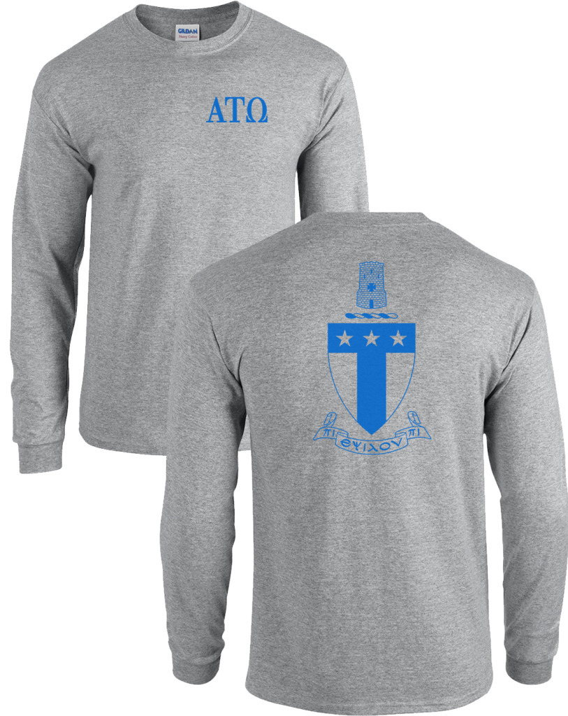 Alpha Tau Omega Fraternity Coat of Arms Long Sleeve ATO Shirt - MORE ...