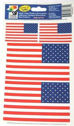 Color Clings Static Cling Car Window Decorations/Stickers USA American ...