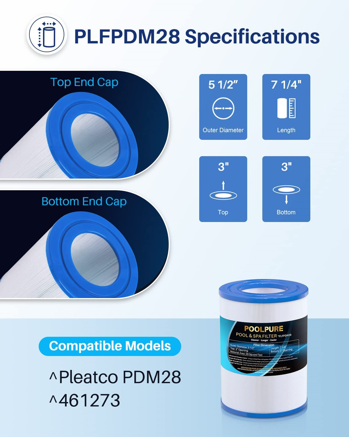 PDM28 Spa Filter Replaces Aquarest Dream Maker 461273 Hot Tub Filter 2 ...