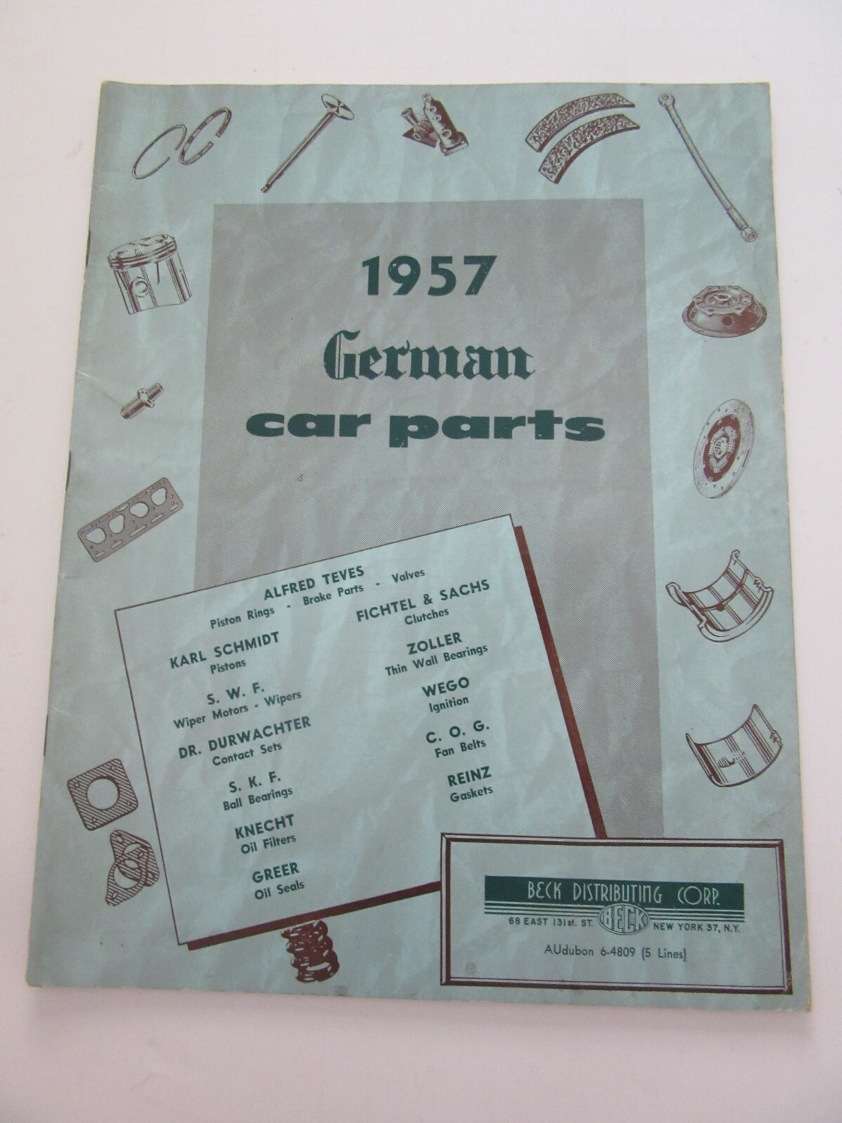 Beck Distributing Corp. vintage 1957 German Car Parts Manual ...