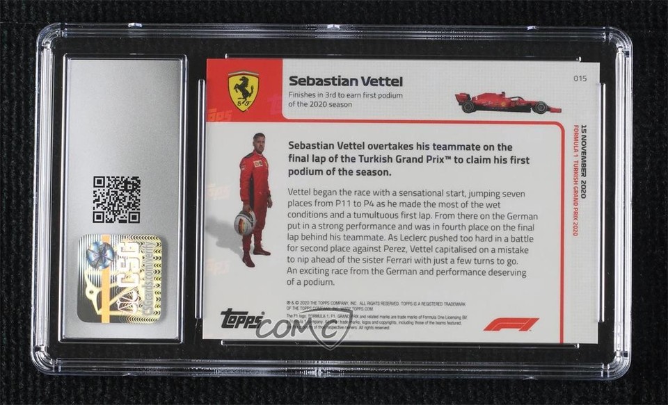 2020 Topps Now F1 /1650 Sebastian Vettel #015 CSG 10 Gem Mint Rookie RC ...