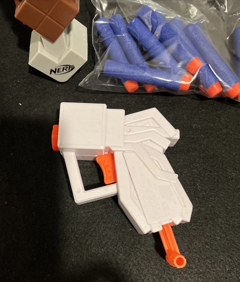 2 NERF Minecraft Guns: Stormlander Hammer + 12 Darts & Mini Ghast ...
