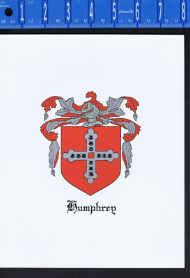 HUMPHREY Coat of Arms & Family Crest - Vintage Heraldry Print | eBay