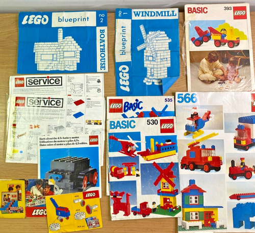 Vintage Lego Basic Instructions Leaflets Manuals Joblot 70’s VGC Bundle ...