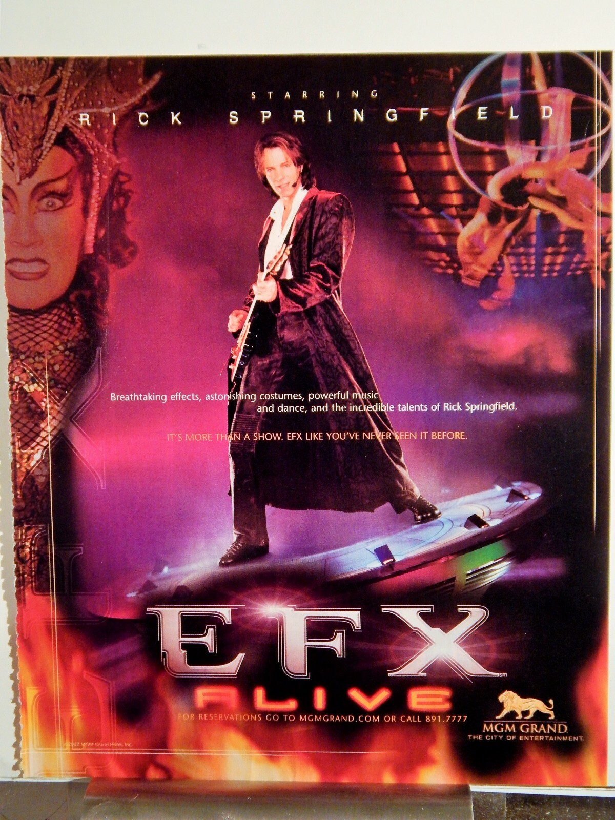 EFX ALIVE STARRING RICK SPRINGFIELD AT MGM GRAND HOTEL LAS VEGAS VTG ...
