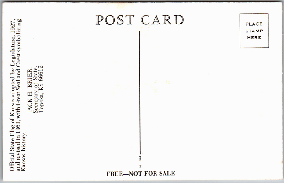 Kansas Official State Flag Vintage Postcard Great Seal And Crest | eBay