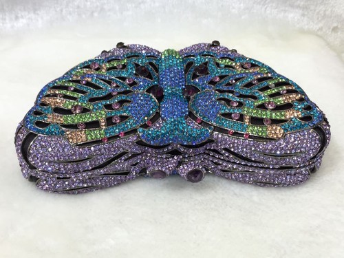 Blue Purple Multi-Color Butterfly Shaped Handmade Austrian Crystal ...