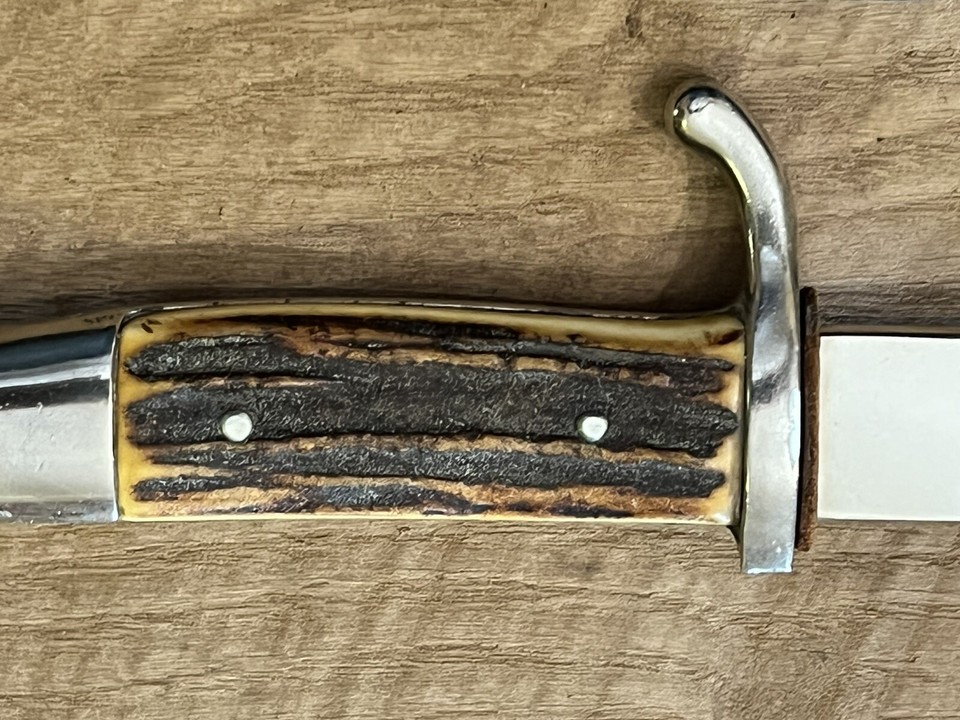 WWII GERMAN WKC STAG BAYONET DAGGER KNIFE SCABBARD FROG WEYERSBERG ...