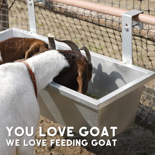 Solution4Patio 2 Pack Heavy-Duty Livestock Hanging Feeding Trough ...