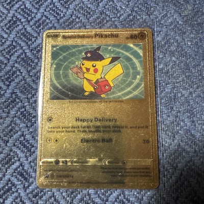 Special Delivery Pikachu Gold Foil Pokémon Card Promo SWSH074 FanArt | eBay