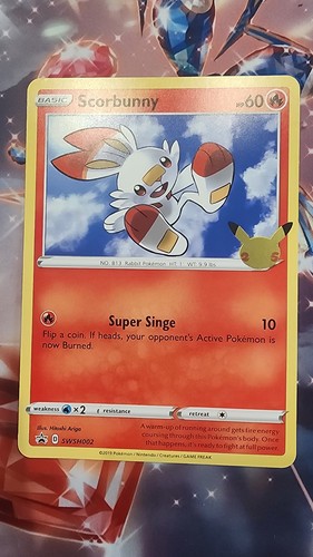 Pokemon Card Scorbunny Swsh002 JUMBO/OVERSIZED 25th Anniversary Promo ...