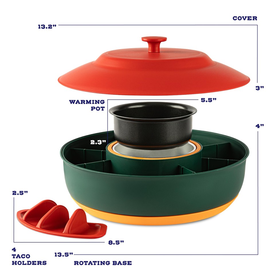 Taco Tuesday Kit - Taco Bar Serving Set for a Party - 30oz Heated Pot ...