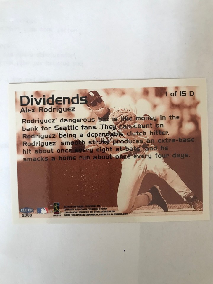 2000 Fleer Dividends 15 card set includes Rodriguez, Ripken, Jeter | eBay