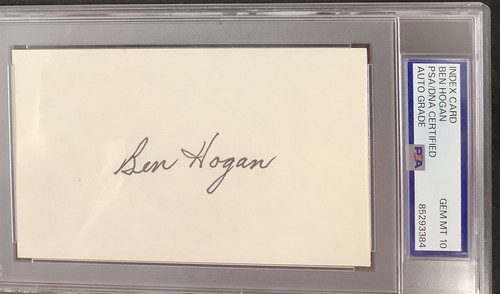 Ben Hogan Signed Index Card Golf 3x5 HOF Masters Autograph PSA/DNA Gem ...