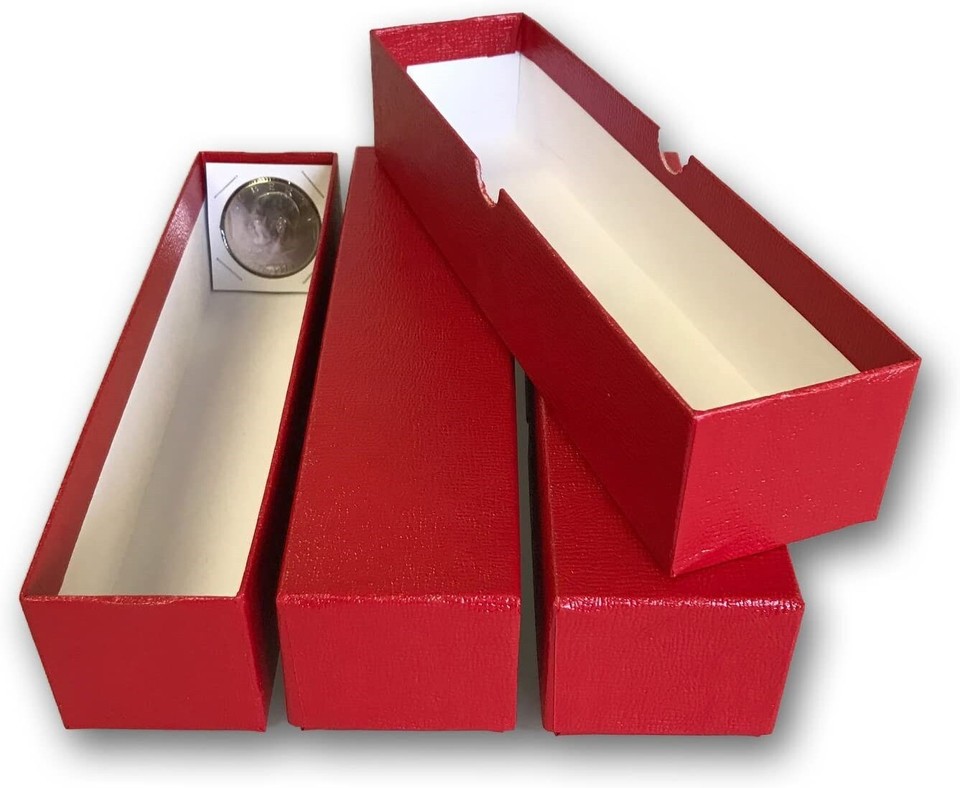 3 Red 2x2 Coin Flips Boxes 9 Inch Top Quality Safe Storage Hold Snap ...