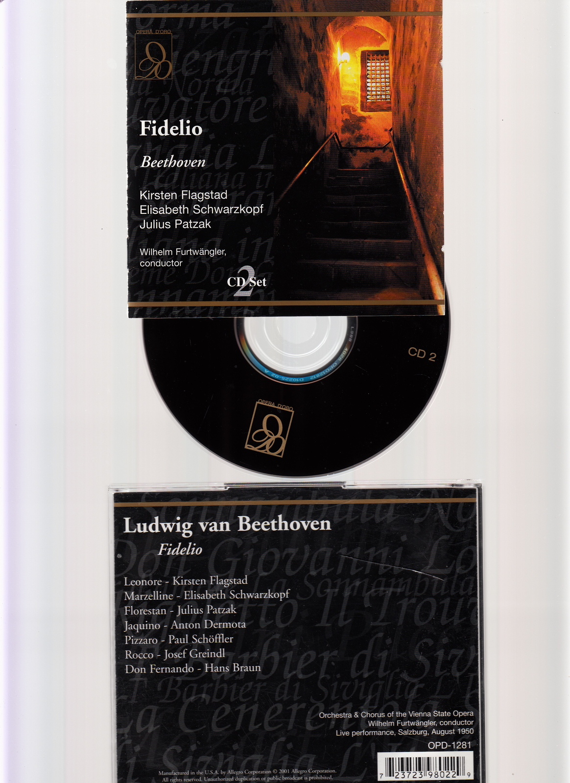 BEETHOVEN-FIDELIO-FURTWANGLER/FLAGSTAD/PATZAK-2001 2 CD OPERA D'ORO ...