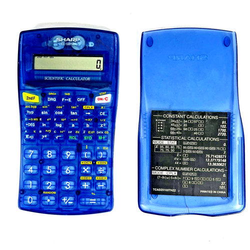 Sharp EL-501W Blue/Transparent Office Equipment Scientific Calculator ...