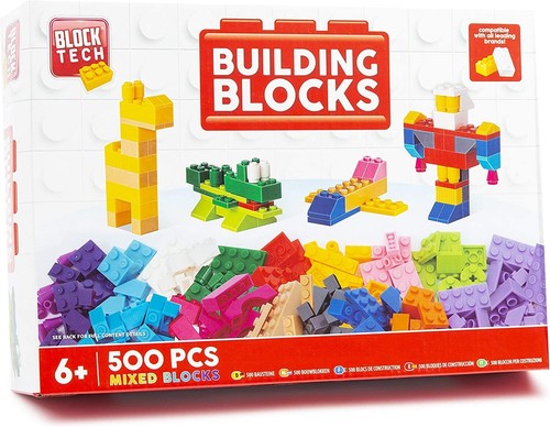 Block Tech 500 Piece Mixed Blocks/Bricks for Construction Toys for Kids ...