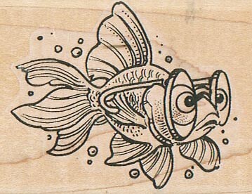 Fish With Glasses 2 x 2 1/2" Rubber Stamp, Fish Stamp, Nautical | eBay