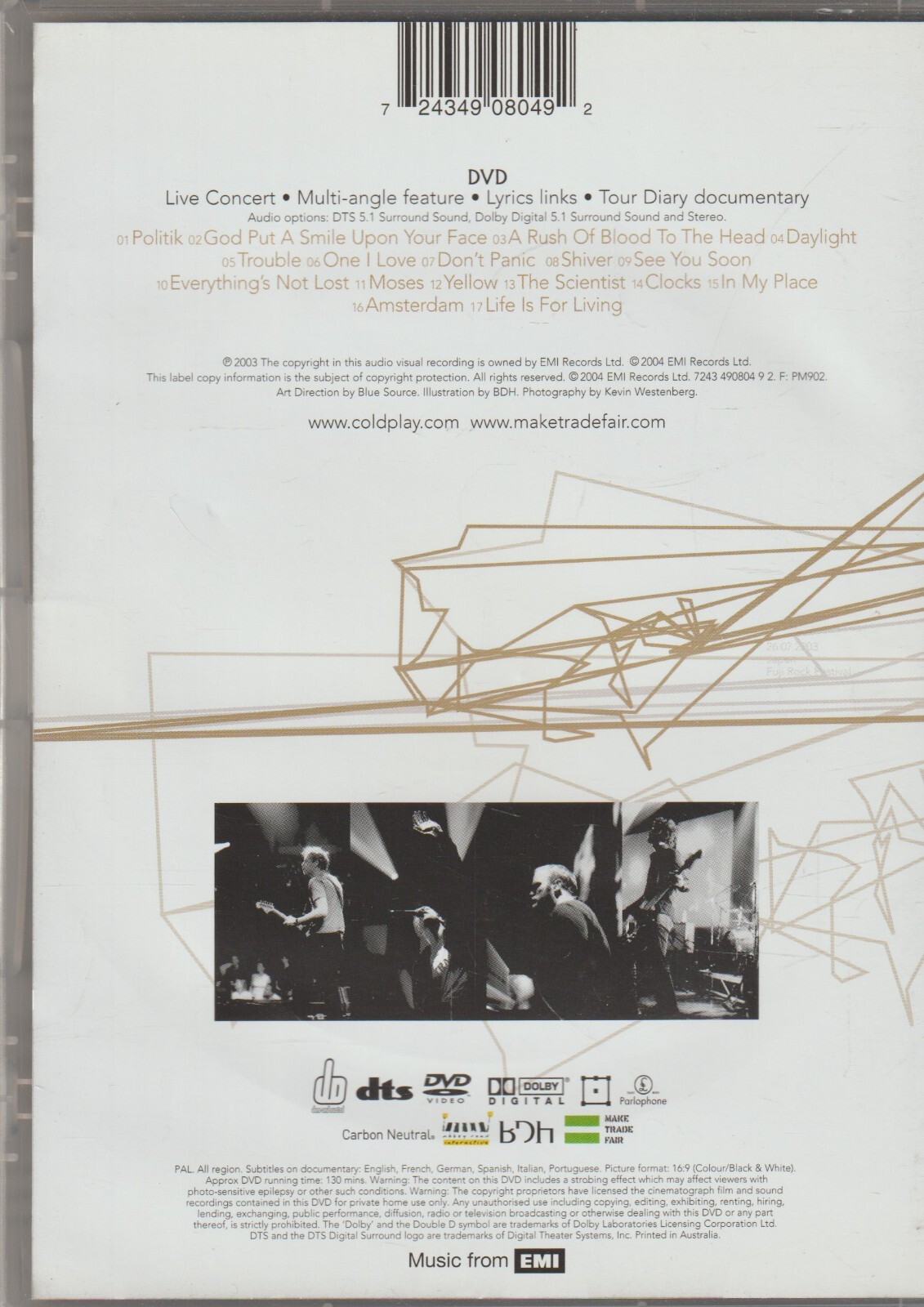 Coldplay - Live 2003 - DVD | eBay Australia