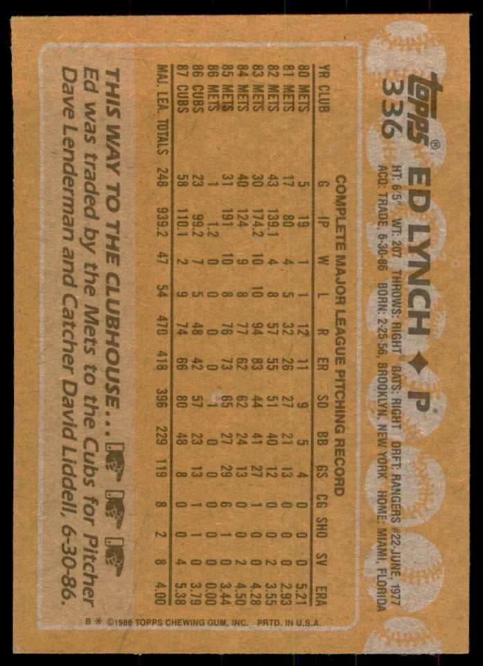 2017 TOPPS ED LYNCH CHICAGO CUBS #336 | eBay