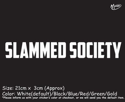 SLAMMED SOCIETY Refelctive Funny Car Truck Stickers Decal Sticker Best ...