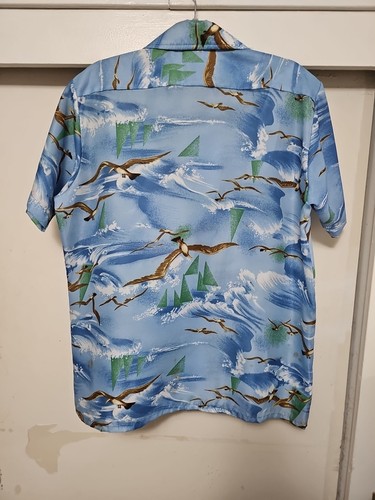 Vintage Waikiki Holiday Albatross Gooney Birds Button-up Hawaiian Shirt ...