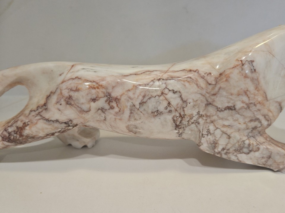 Carved Marble Stone Cougar Panther Statue Beautiful Vein Variations 11 ...