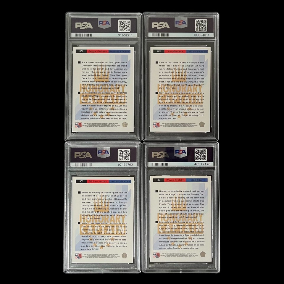 1993 World Cup 94 Preview English/Spanish Honorary Captain SET PSA 10 ...