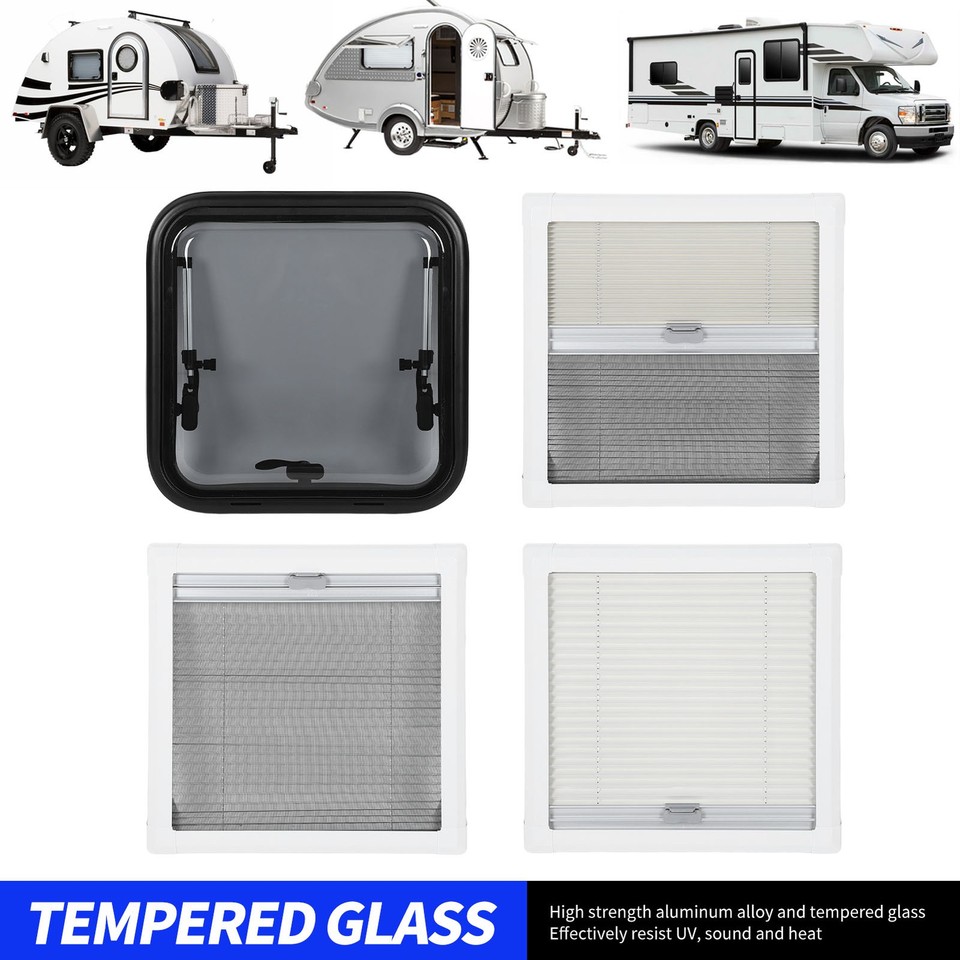 ༝18x18in RV Exit Window Double Layered Rounded Push Out Window With ...
