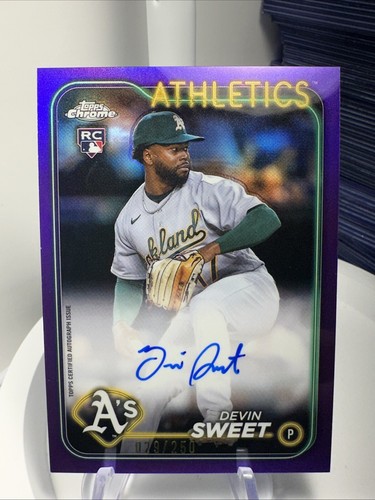 Devin Sweet AUTO RC 2024 Topps Chrome Update Purple Refractor On-Card A ...