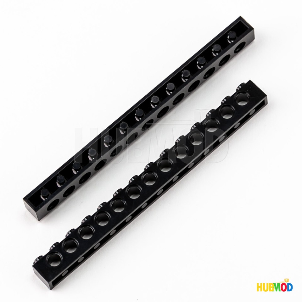 Lot of 2 Genuine LEGO Technic 32018 Black 1x14 with 13 Axle Holes ...