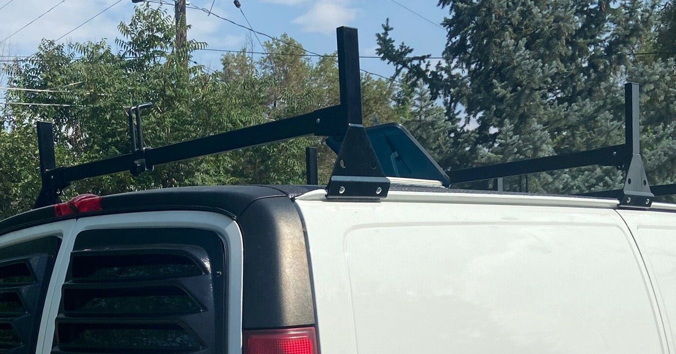 Ladder Roof Racks Steel Black Rack Fits Chevy Express Fullsize Van 3 ...