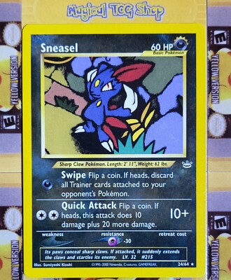 Pokemon Sneasel Neo Revelation Non-Holo Rare 24/64 WOTC 2001 NM | eBay