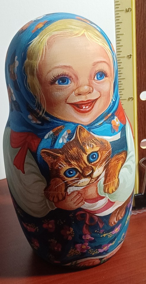 Russian Matryoshka Nesting Doll 5pc 7" Paint By Artist A Lukash | eBay