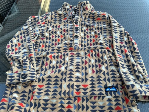 Kavu Fleece Snap Neck Pullover Geometric Print Pattern Women’s S | eBay