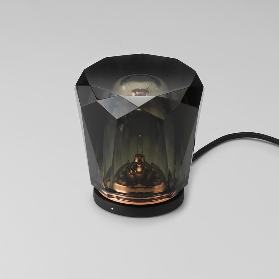 Ambientec Xtal Acrux Crystal Cordless LED Table Lamp Light Dark Gray XL2-AXGRY | eBay