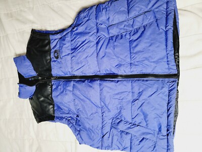 Akademiks Black Sleeveless Nylon Puffer Vest Full Zip Jacket Size XXL ...