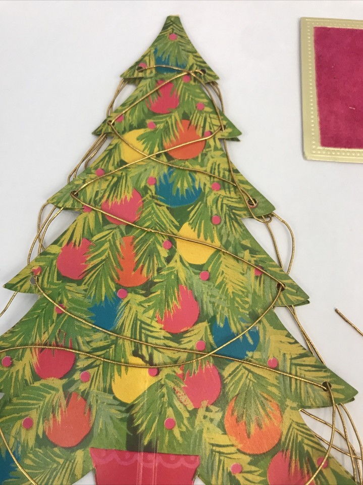 Vintage Flocked Christmas Gift Tag Lot Foil Diecut Pink Honeycomb ...