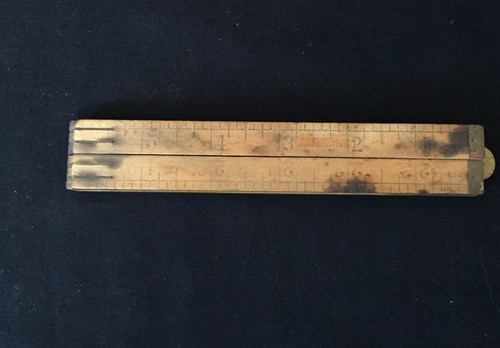 VINTAGE STANLEY No. 61 FOLDING BOXWOOD RULER & BRASS 24" Ruler | eBay