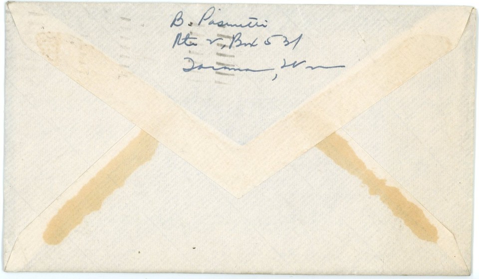 USA Cover Letter Japanese Internment Tacoma, WA to Hunt, Idaho Jul 28 ...