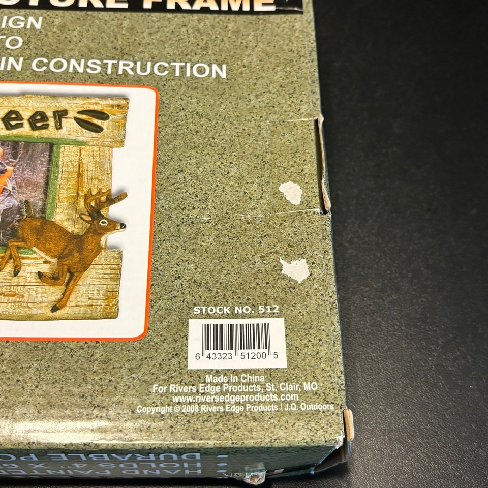 Rivers Edge First Deer Frame 4x6 Hand Painted Poly Resin NIB Hunting ...