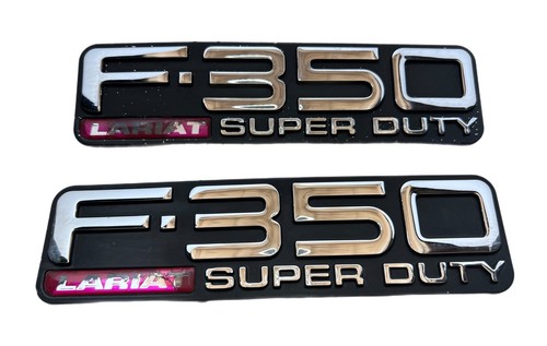 99-04 FORD F-350 LARIAT SUPER DUTY SIDE FENDER EMBLEMS LOGO BADGE SET ...