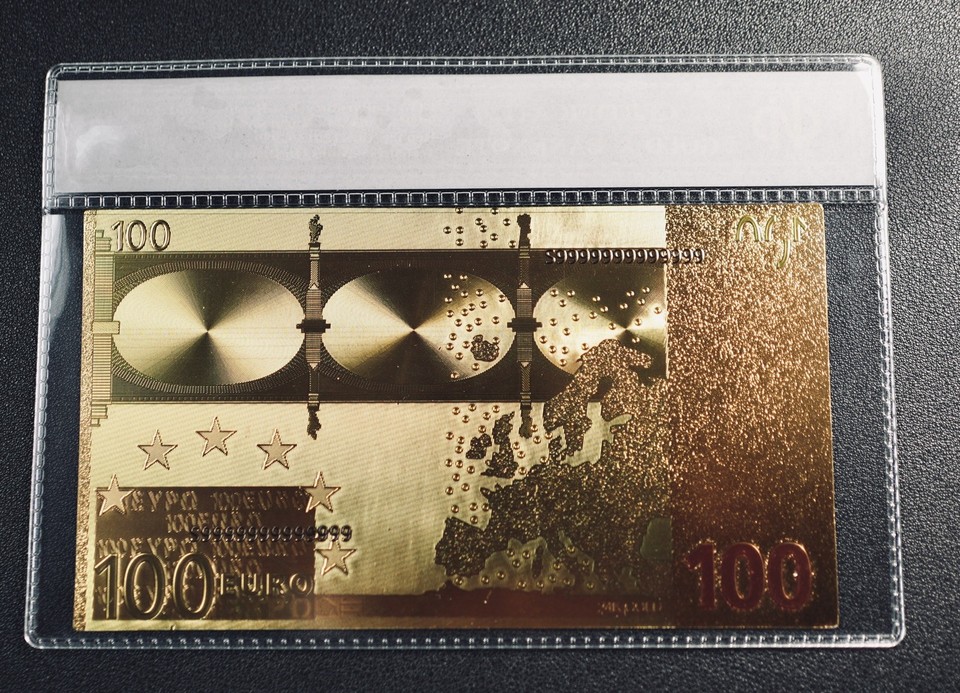 100 Euro Gold Banknote Geldschein 24 Karat 99,9 Gold mit Zertifikat ...