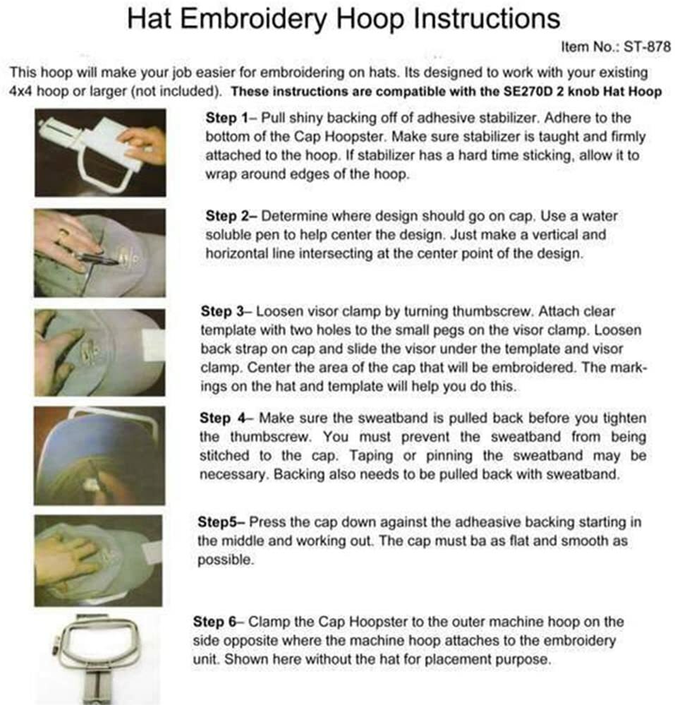 Embroidery Cap Hoop For Brother SE270D SE400 900D 950D Embroidery ...